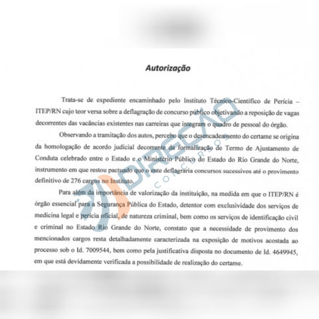 Concurso Itep RN: governadora anuncia autorização edital com 276 vagas Concurso Itep RN: governadora anuncia autorização edital com 276 vagas