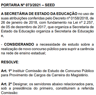Concurso SEED AP: comissão formada, último certame foi há 9 anos ...