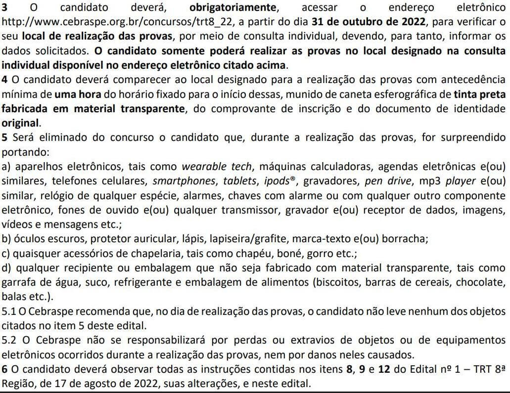 Concurso TRT 8 (TRT AP e PA): locais de provas disponíveis em 31/10