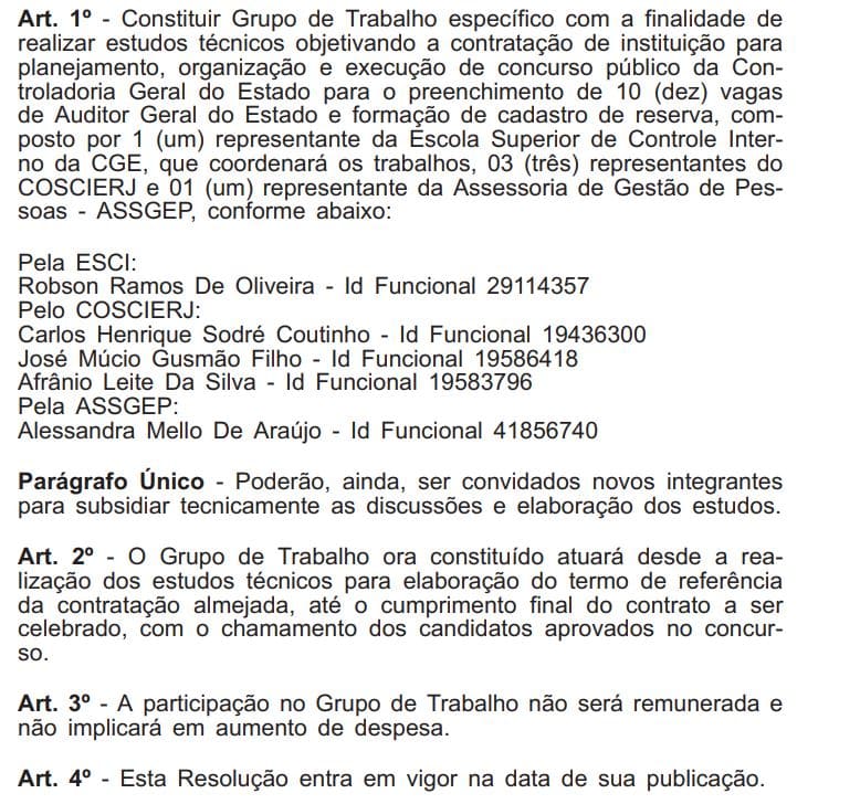 Concurso CGE RJ: comissão formada para novo edital; confira! | Direção ... Concurso CGE RJ: comissão formada para novo edital; confira! | Direção ...
