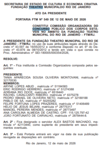 Concurso Theatro Municipal RJ: comissão organizadora formada
